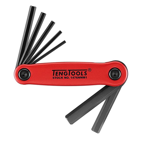 TENG FOLDING METRIC HEX KEY SET, 7PCE, 2.5MM-10MM - ITM Industrial Products