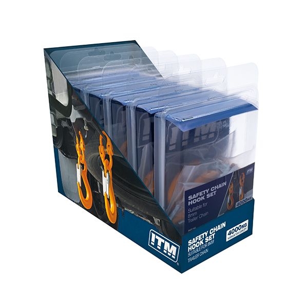 DISPLAY PACK OF 6 - SAFETY CHAIN HOOK SET 8MM COMPONENTS, 10-13MM CHAIN ...