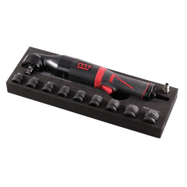 M7 IMPACT WRENCH ANGLE DRIVE KIT WITH 9 PCE SOCKET SET, 250 FT/LB, 1/2 ...