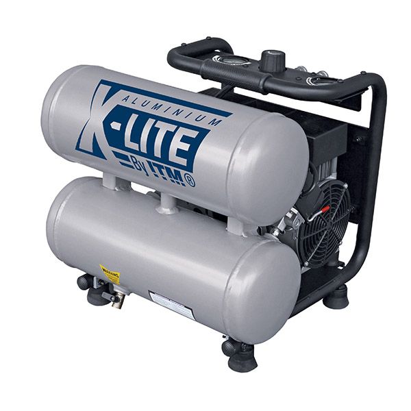 X-LITE AIR COMPRESSOR SILENT 2HP ALUMINIUM TWIN TANK 16L FAD 125L/MIN ...