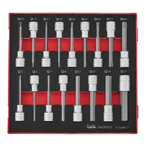 TENG 17PCE 1/2" LONG HEX & TX BIT SOCKET SET EVA2 - ITM Industrial Products