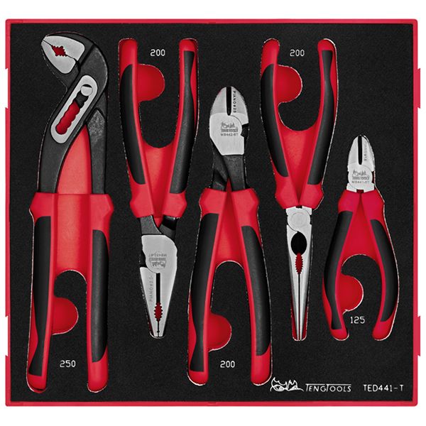 TENG 5PCE MB TPR GRIP PLIER SET - TED-TRAY - ITM Industrial Products