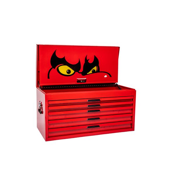 TENG 37" PRO TOP BOX, 5 DRAWERS, RED - ITM Industrial Products