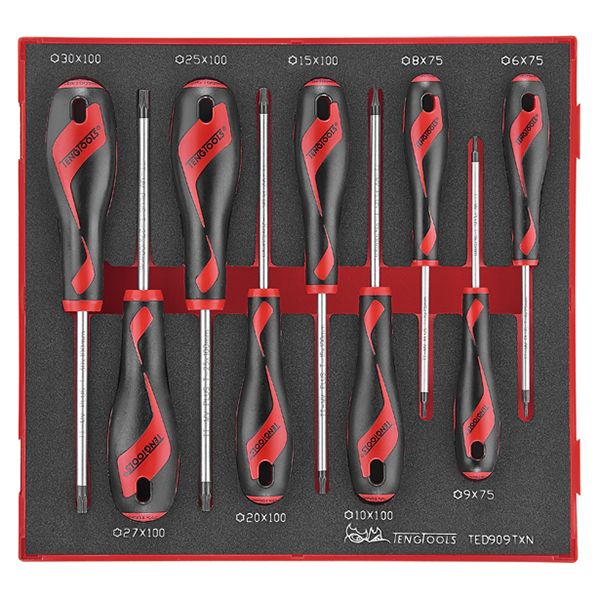 TENG 9PCE MD TX SCREWDRIVER SET 6-30 - TED-TRAY - ITM Industrial Products