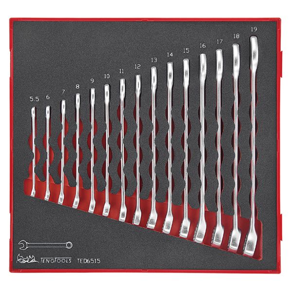 TENG 15PCE COMBINATION SPANNER SET 5.5-19MM - TED-TRAY - ITM Industrial ...