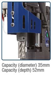 HOLEMAKER PRO35 18V CORDLESS MAGNETIC BASE DRILL, CAP: 35MM DIA X 52MM ...