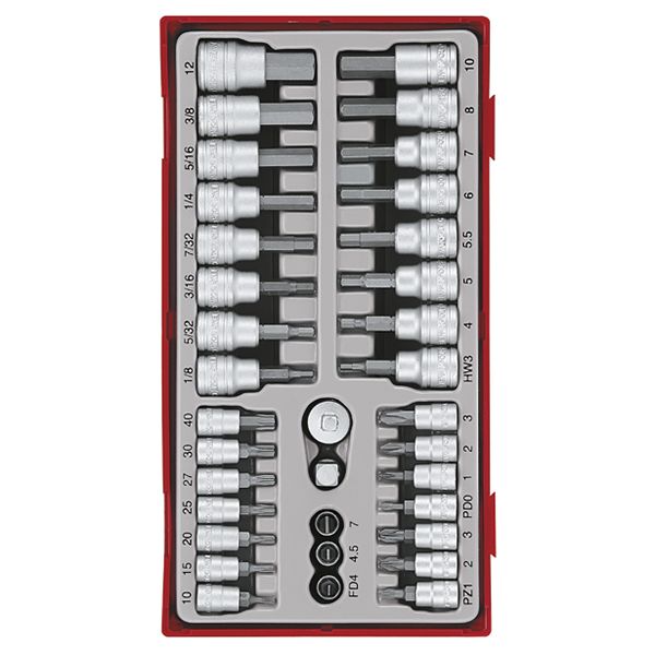 TENG 35PCE 1/4" & 3/8" DR. BITS SOCKET SET - TC-TRAY - ITM Industrial ...