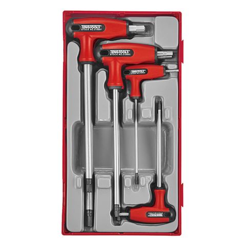 TENG 7PCE T HANDLE METRIC HEX DRIVER SET N TC TRAY ITM Industrial Products