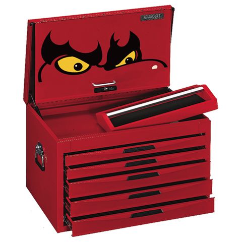 TENG 26" PRO FULL DEPTH TOP BOX, 5 DRAWERS, RED - ITM Industrial Products