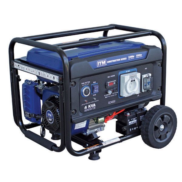 ITM 4KVA GENERATOR PETROL CONSTRUCTION, 3400 WATT PEAK ELECTRIC START W ...