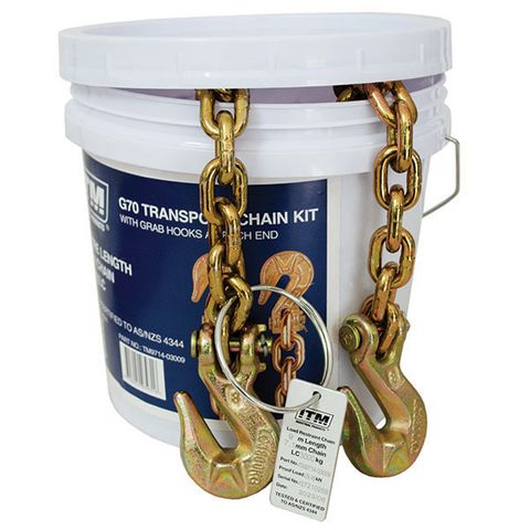 G70 TRANSPORT CHAIN WITH GRAB HOOKS AT EACH END - ITM Industrial Products