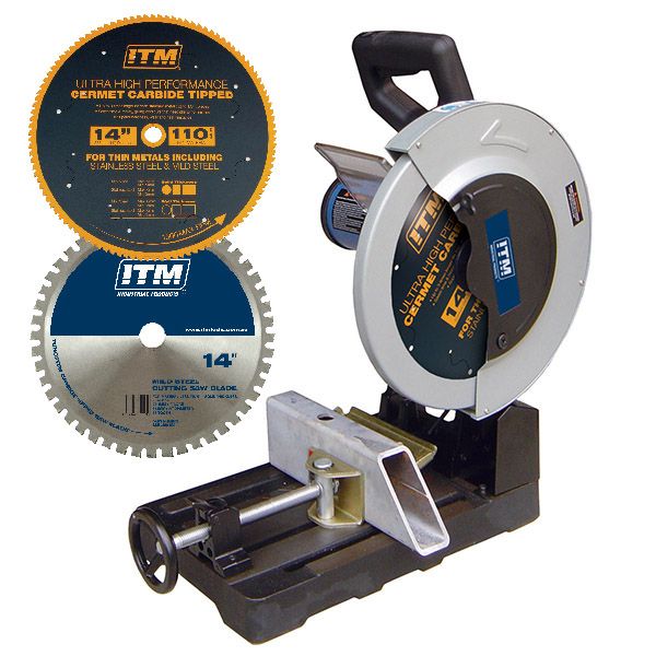 ITM 350MM METAL CUTTING DROP SAW, 240V, INC. 66T TCT MILD STEEL AND ...