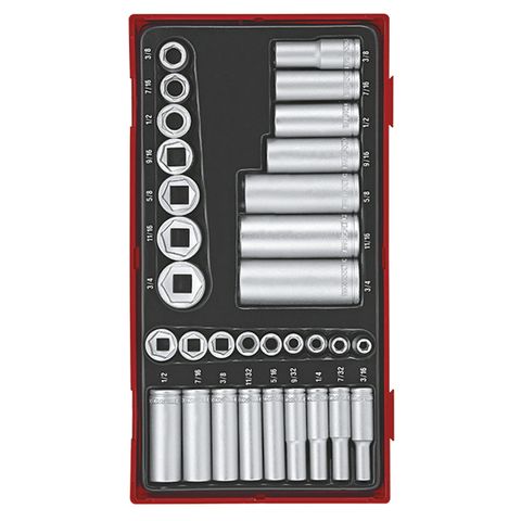 TENG 32PCE 1/4" & 3/8" DR. REG/DEEP AF SOCKET SET - TC-TRAY - ITM ...
