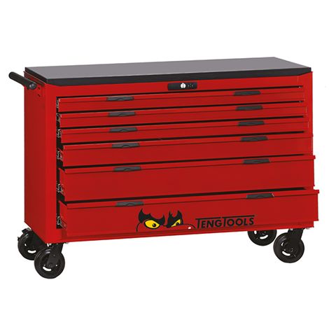 TENG 53" PRO ROLL CABINET, 6 DRAWERS, RED - ITM Industrial Products