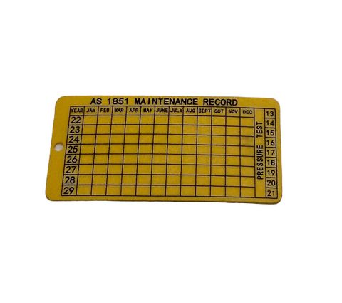 Extinguisher Maintenance Record Tags Plastic