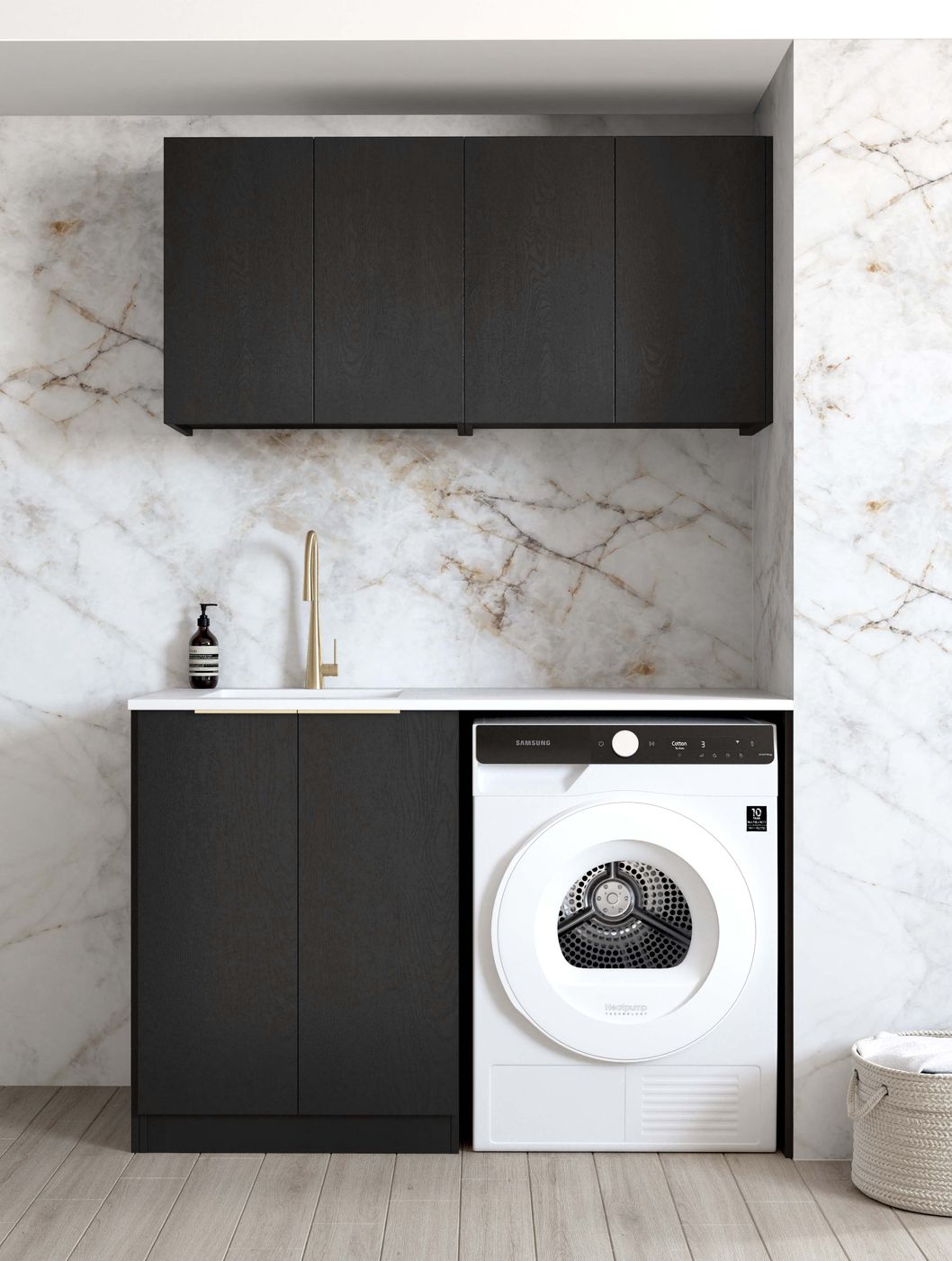 Byron/Bondi Black Oak Laundry Kit 1305x600x2100