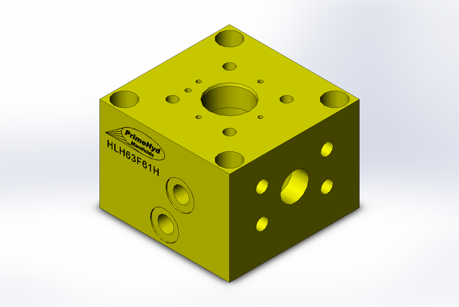 HLH63F61H HYDRAULIC LOGIC HOUSING, NG63, SAE FLANGE PORT: CODE 61, PORT ...