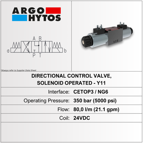 J SPOOL (Y11) 12V ARGO HYTOS