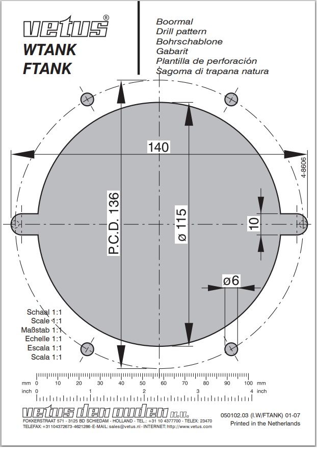Vetus Diesel Fuel Tanks with Connectors