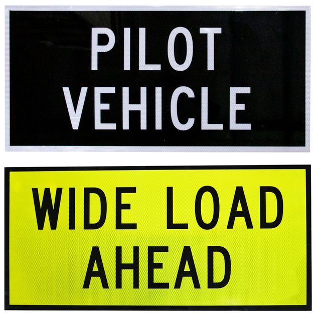 Pilot Vehicle & Wide Load Ahead - Day/Night - Double Sided 1100 x 520 ...
