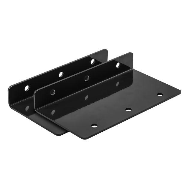 Black Toolbox Mounting Brackets Pair - 300x165x50mm | Mike's Transport Warehouse
