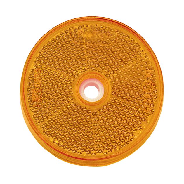 Amber Retro Reflector with Central Fixing Hole | Mike's Transport Warehouse