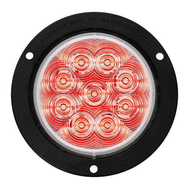 Peterson LED Stop/Turn/Tail Round 9" Diameter Clear Lens With 4" Flange ...