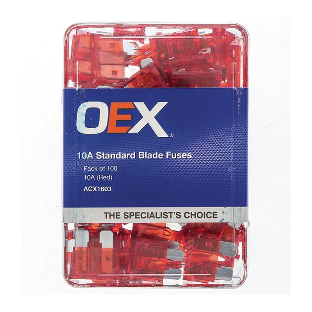 OEX Blade Fuse, 10A Red - Pack of 100 | Mike's Transport Warehouse