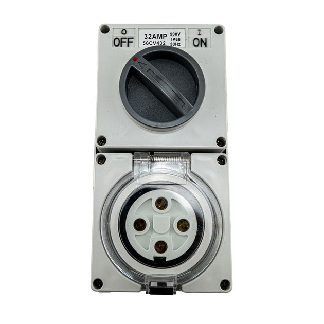Three Phase 4 pin 32A 500V Socket & Switch IP66 | Mike's Transport ...