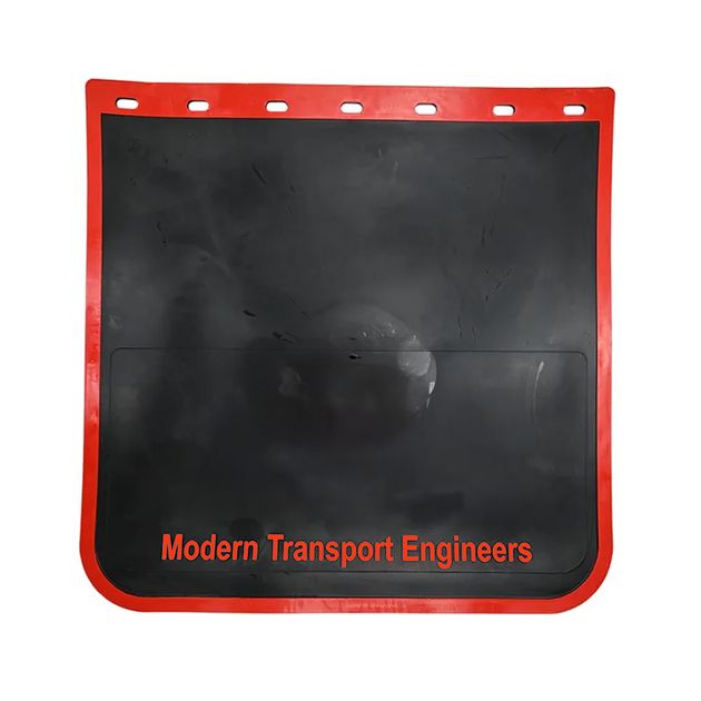 Mud Flap 24x24 MTE Moulded Black PVC Rubber (Red Border/Red Words ...