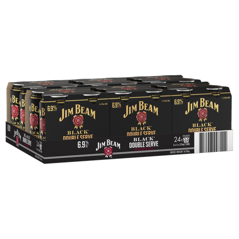 Jim Beam Black Can Dbl Serve 375ml-24
