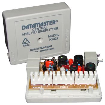 DATAMASTER, ADSL filter, Central line filter/splitter, Also contains ...