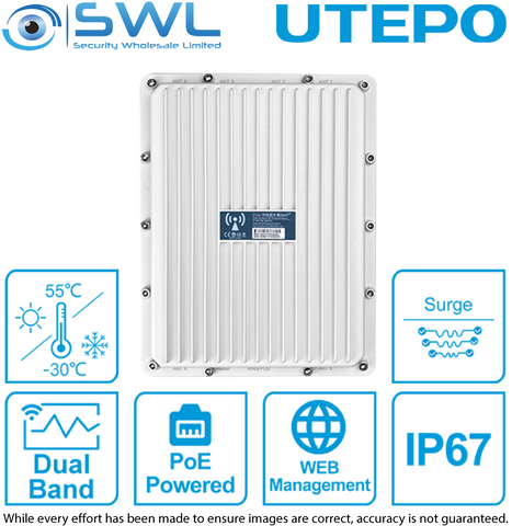 Utepo UAP3302-1200P Outdoor 2.4GHz + 5GHz Dual Band AP IP67 SWL