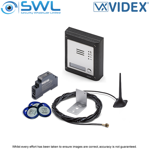 Videx GSM4K/4G-1S/M: 4G Intercom Kit Single Button SWL
