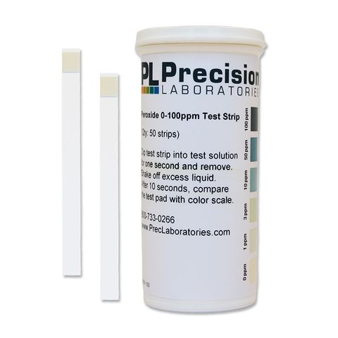 Peroxide test strips 1-100ppm Low range