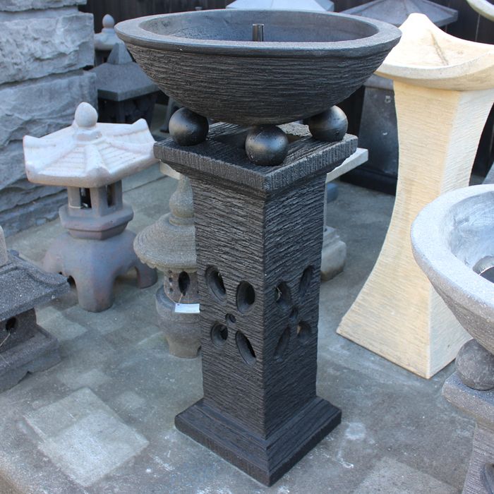 Large | Bowl & Carved Plinth | Stone and Water World