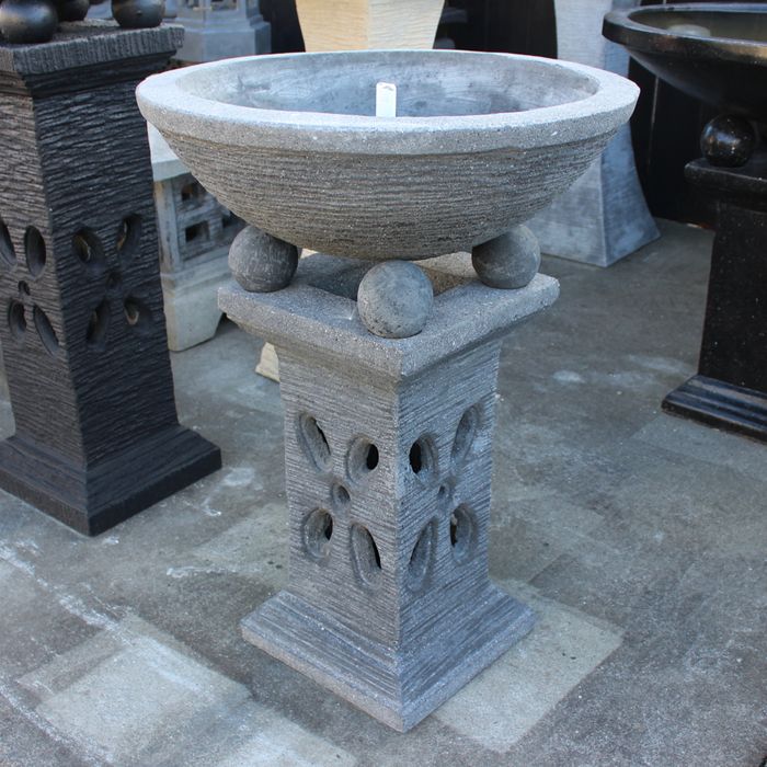Bowl & Carved Plinth | Stone and Water World