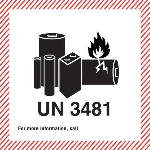 Buy UN 3481 Lithium Battery Handling DG Label – 120 x 110mm Online ...