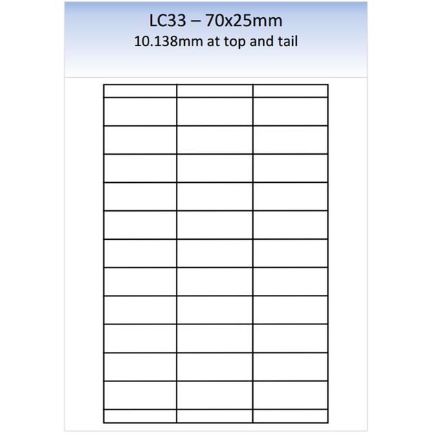 LC33 Matt | A4 Laser Label Sheets | Peacock Bros. Labelling