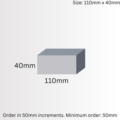 SQUARE BAR, DURA-BAR CAST IRON, 110MM X 40MM
