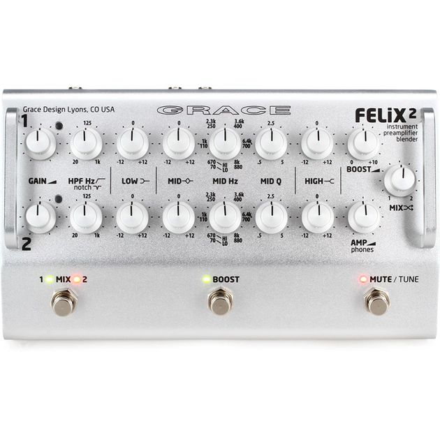 Grace Design Felix 2 Instrument Preamp/Blender - Silver & Black