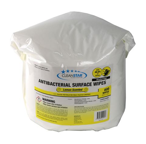 CLEANSTAR ANTIBACTERIAL SURFACE WIPES LEMON SCENTED ( NON-ALCOHOL ...