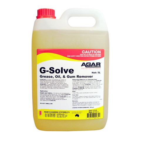 AGAR G-SOLVE SOLVENT BASED STAIN REMOVER - LOW ODOUR - 5L WELCOME TO ...