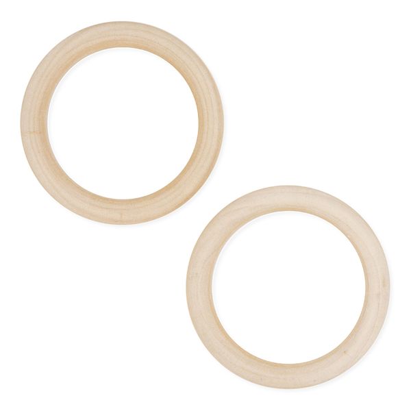 CRAFT WOOD HOOPS 8CM 2PCS - Arbee Craft