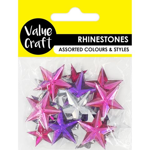 RHINESTONE STARS HP-PUR-CLR 30PCS