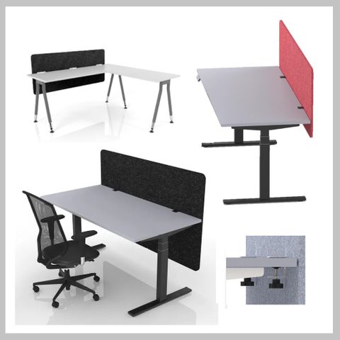 Hush Privi Desk-Hung Screen 18 mm - Made to measure