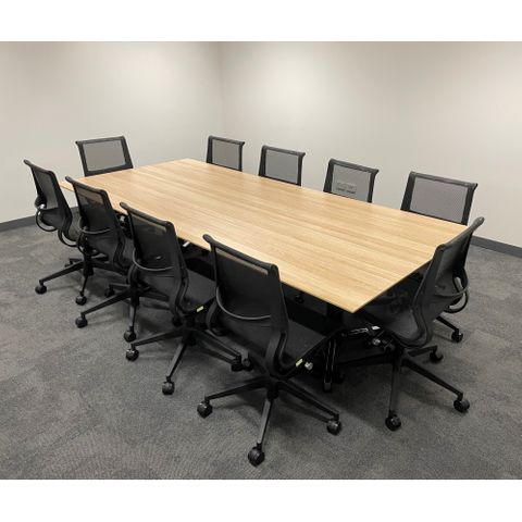 Mia Boardroom Table Sharknose Top Dual colour Base