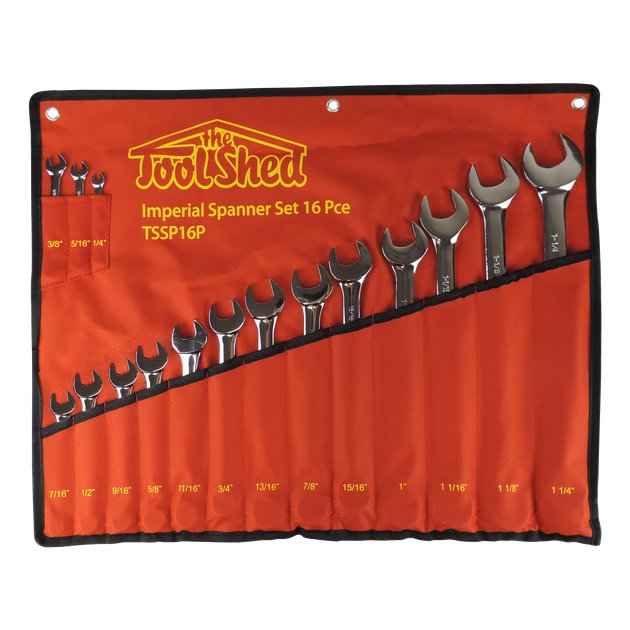 Buy ToolShed Spanner Set R&O 16pc Imperial online in New Zealand | The ...