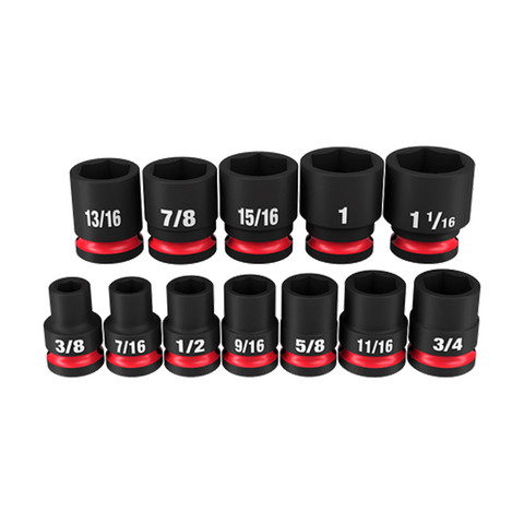Buy Milwaukee Shockwave Impact Socket Set 1/2in Dr SAE 12pc online in New Zealand | The ToolShed