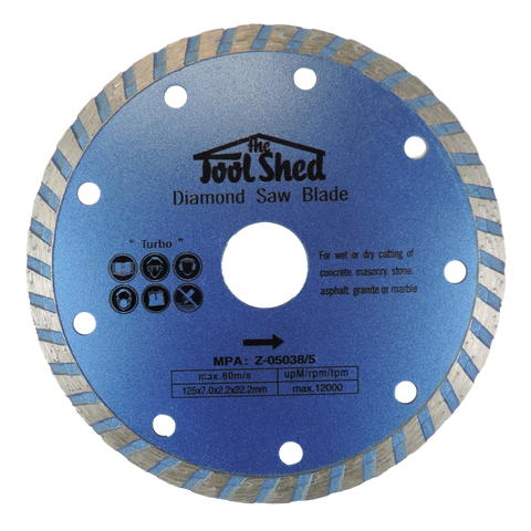 Buy ToolShed Diamond Blade 125mm Turbo online in New Zealand | The ToolShed